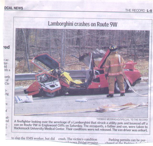 Countach crashed in NJ - Archived Content - Lambo Power