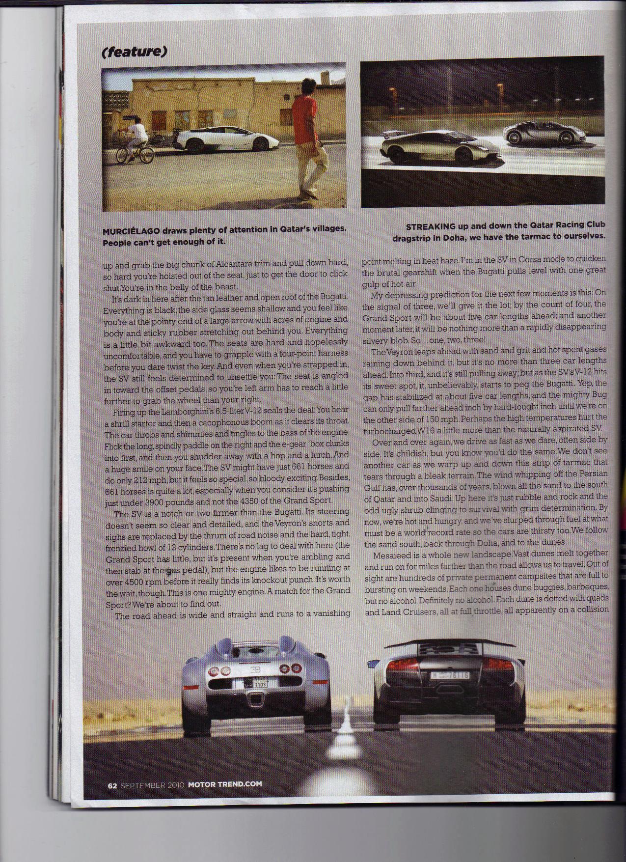 Motor Trend Article Veyron GS vs Lp670-4 - Automobili Lamborghini ...